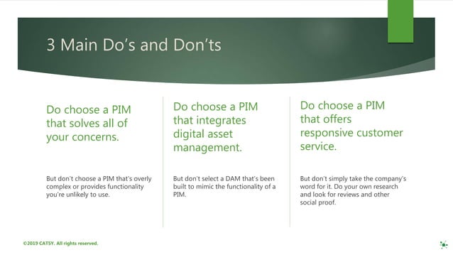 PIM Do's and Don'ts: 7 Steps to Picking the Right PIM | PPT