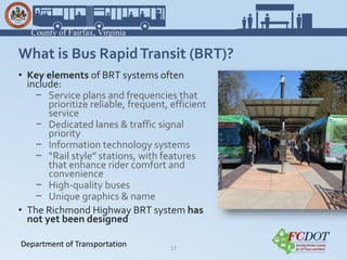 Richmond Highway Bus Rapid Transit Public Meeting #1: April 17 & 18 ...