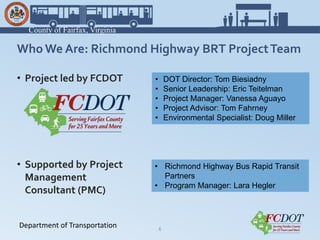 Richmond Highway Bus Rapid Transit Public Meeting #1: April 17 & 18 ...