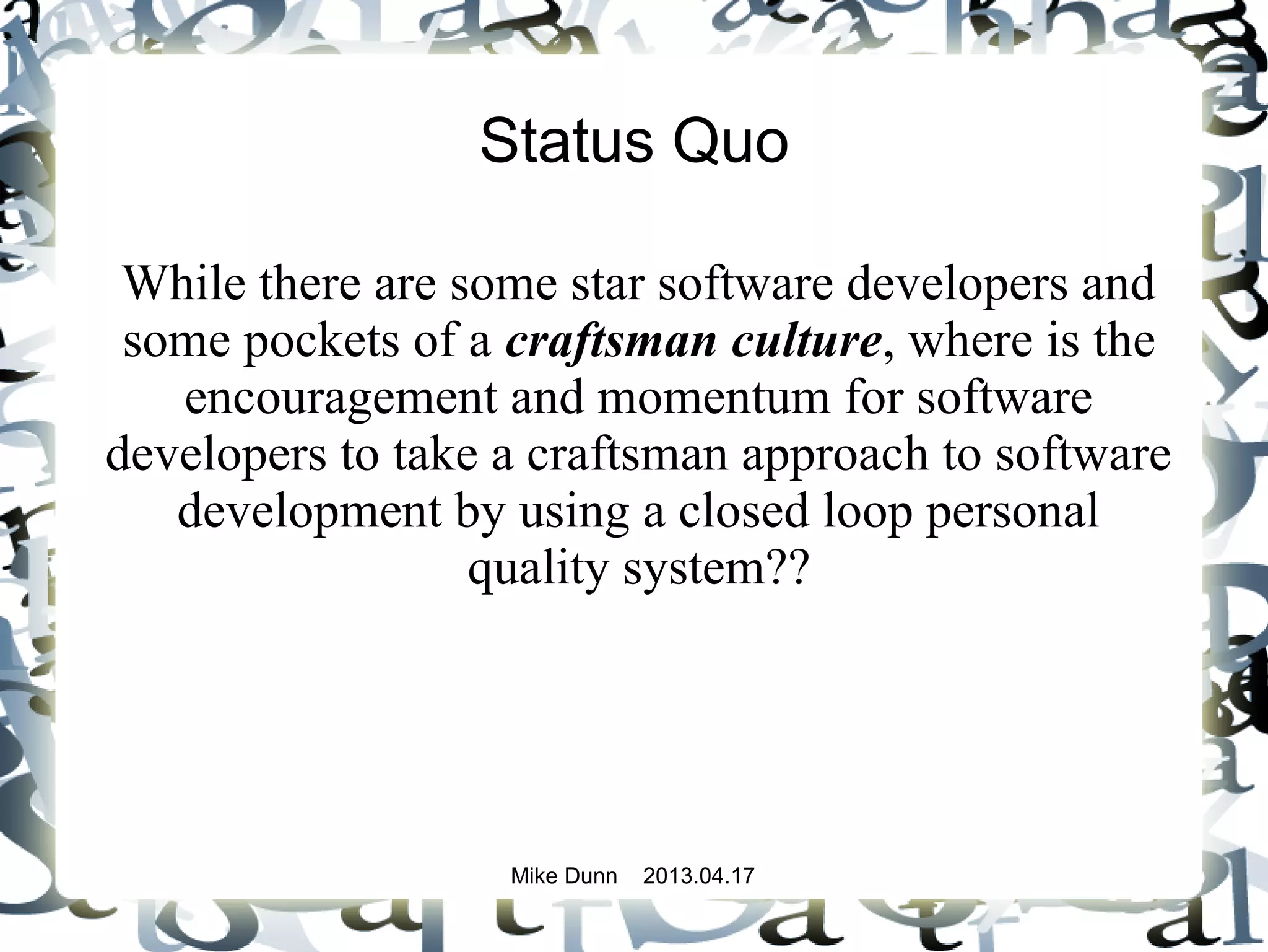 Software Development Craftsmanship | PDF
