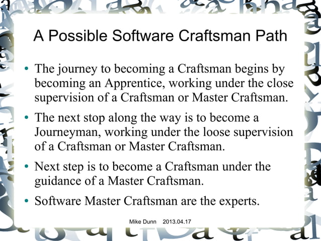 Software Development Craftsmanship | PPT