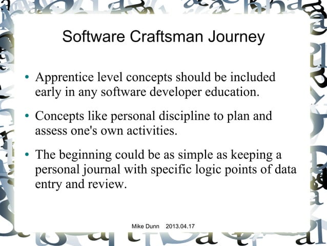 Software Development Craftsmanship | PPT