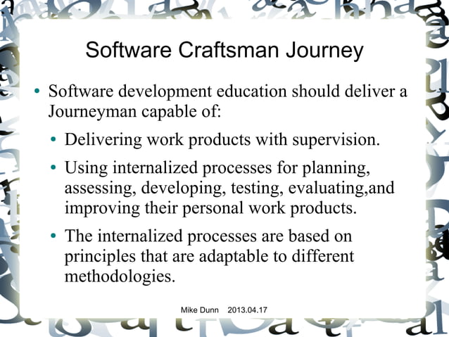 Software Development Craftsmanship | PPT