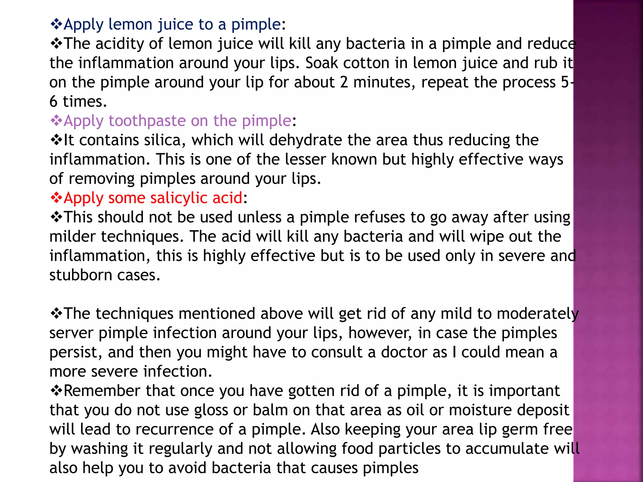 Pimple on lip 15 july 17 | PPTX