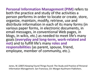 Personal Information Management | PPTX