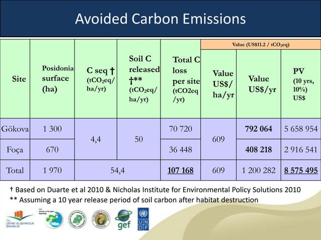 Economic Valuations : Blue Carbon Potential of the MPA system in Turkey ...