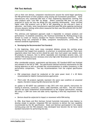 Passive Intermodulation Test Methods - IEC Recommendations 2012 | PDF