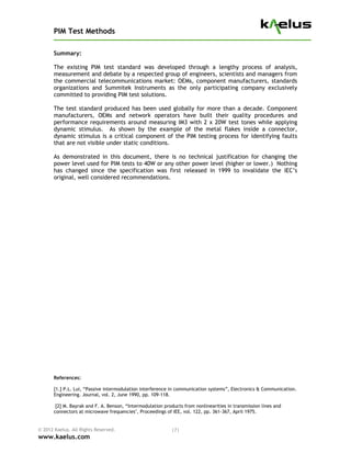 Passive Intermodulation Test Methods - IEC Recommendations 2012 | PDF