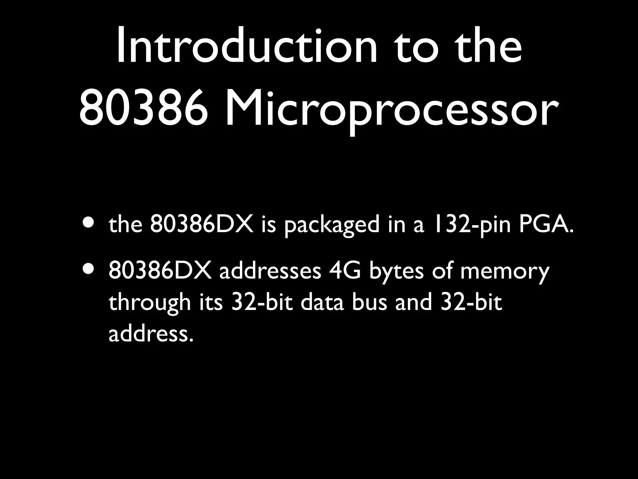 Pin Description Diagram of Intel 80386 DX Microprocessor | PPT