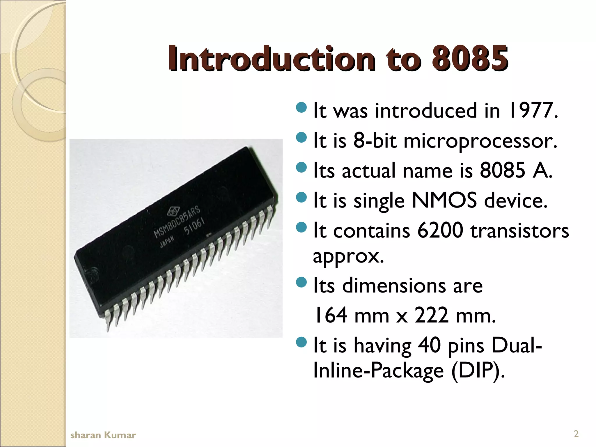 Pin diagram-of-8085 | PPT | Computer Peripherals | Computing