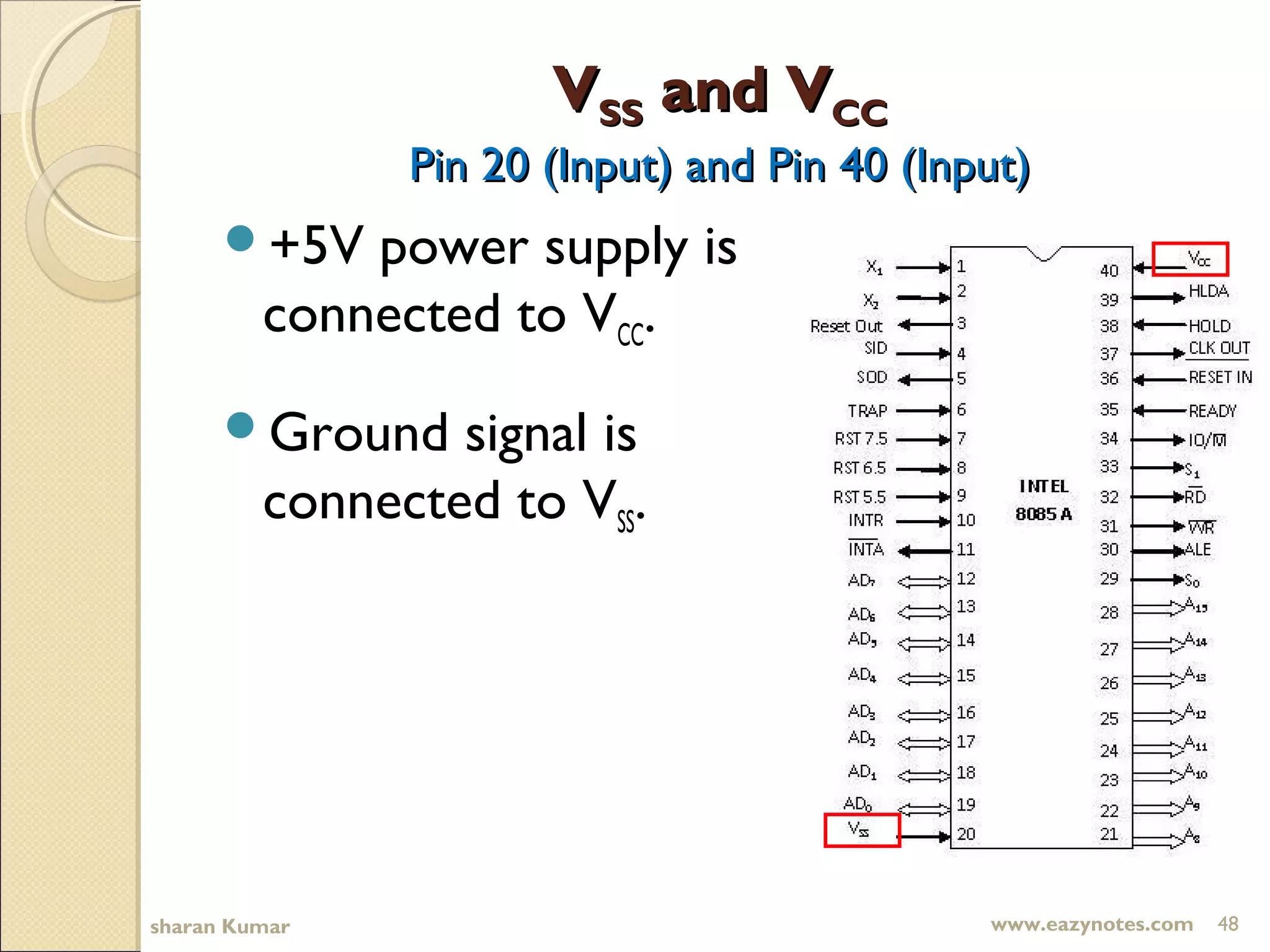 Pin diagram-of-8085 | PPT | Computer Peripherals | Computing