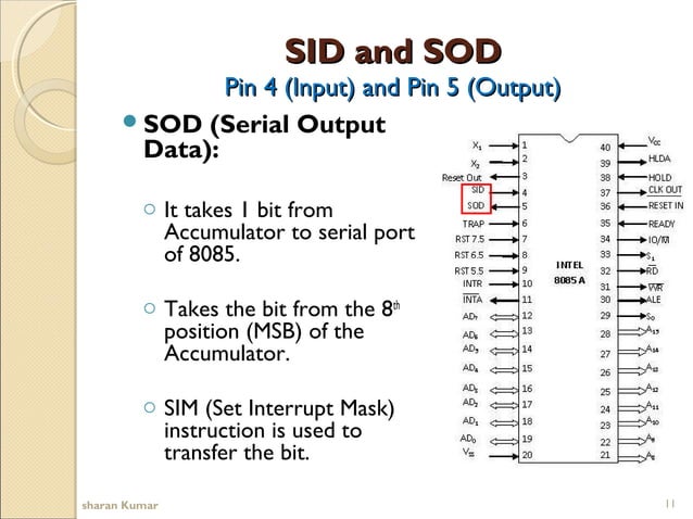 Pin diagram-of-8085 | PPT | Computer Peripherals | Computing
