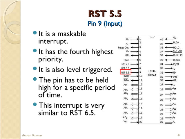 Pin diagram-of-8085 | PPT | Computer Peripherals | Computing