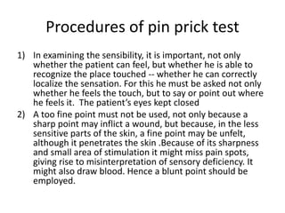 Pin prick test | PPT