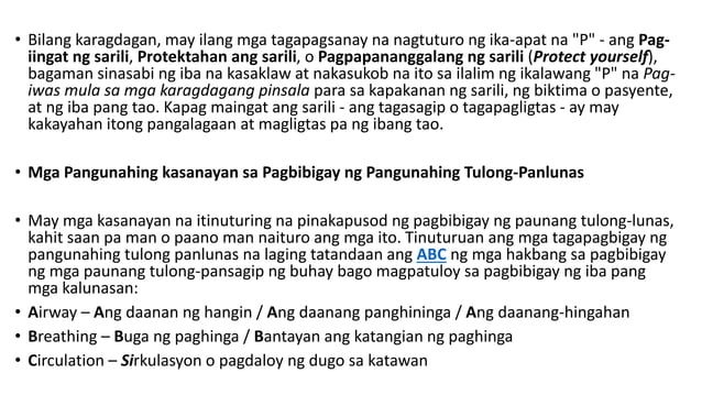 Pinagmulan at Layunin ng mga Pangunang Lunas.pptx