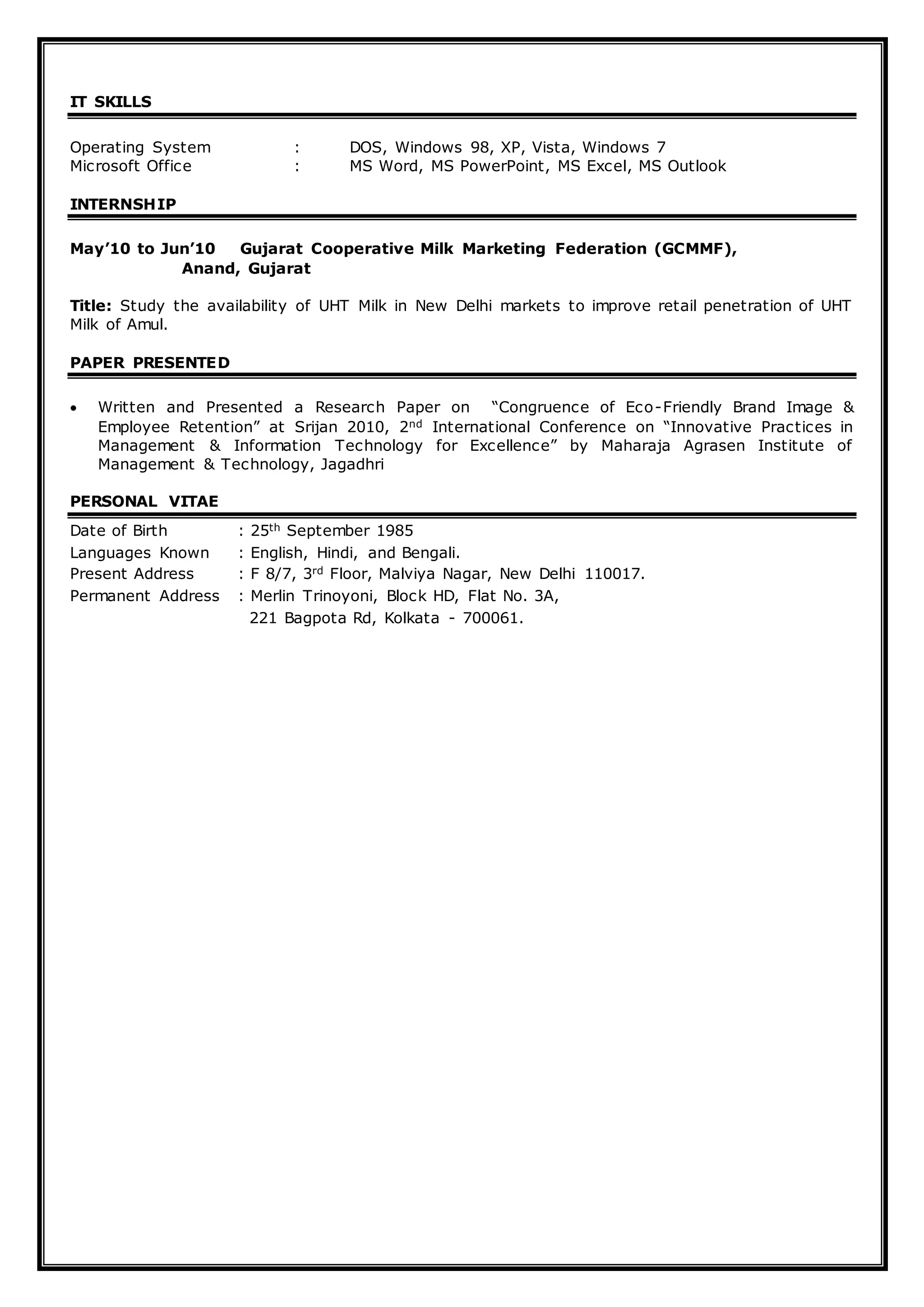 PGDM in Marketing & Finance with 6.5+ Years Experience in Corporate ...