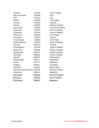 Pin code all indian cities | PDF