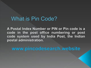 Leading Indian Pin Code Search Engine | PPT