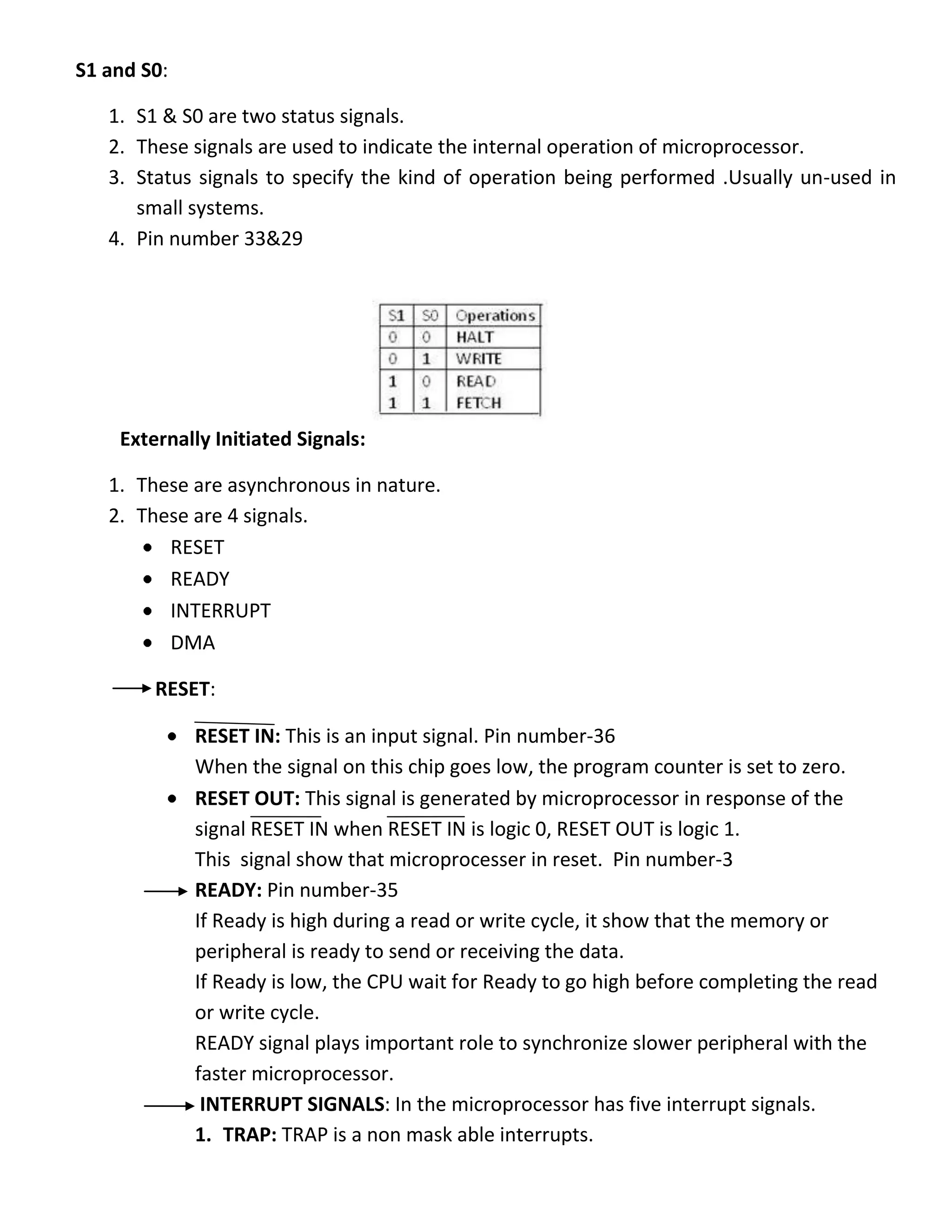 Pin Configuration Of 8085 Docx