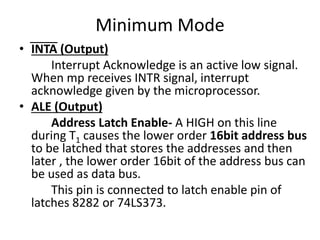 Pin description of 8086 | PPTX
