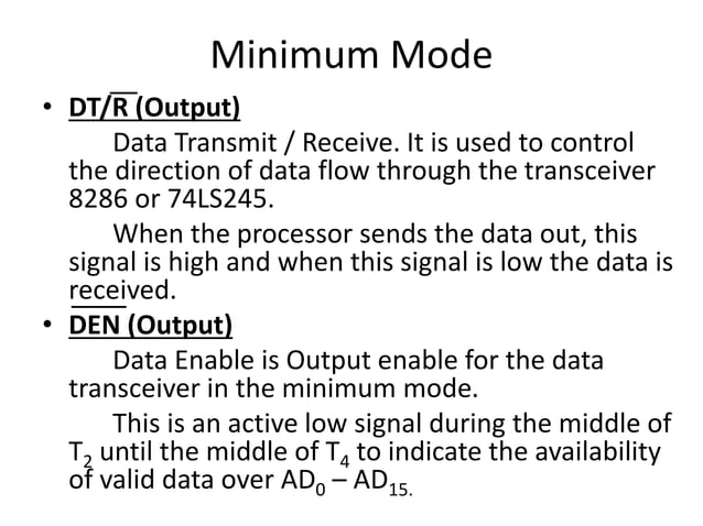 Pin description of 8086 | PPTX