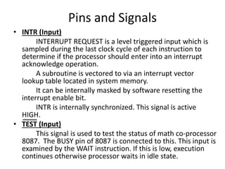 Pin description of 8086 | PPTX