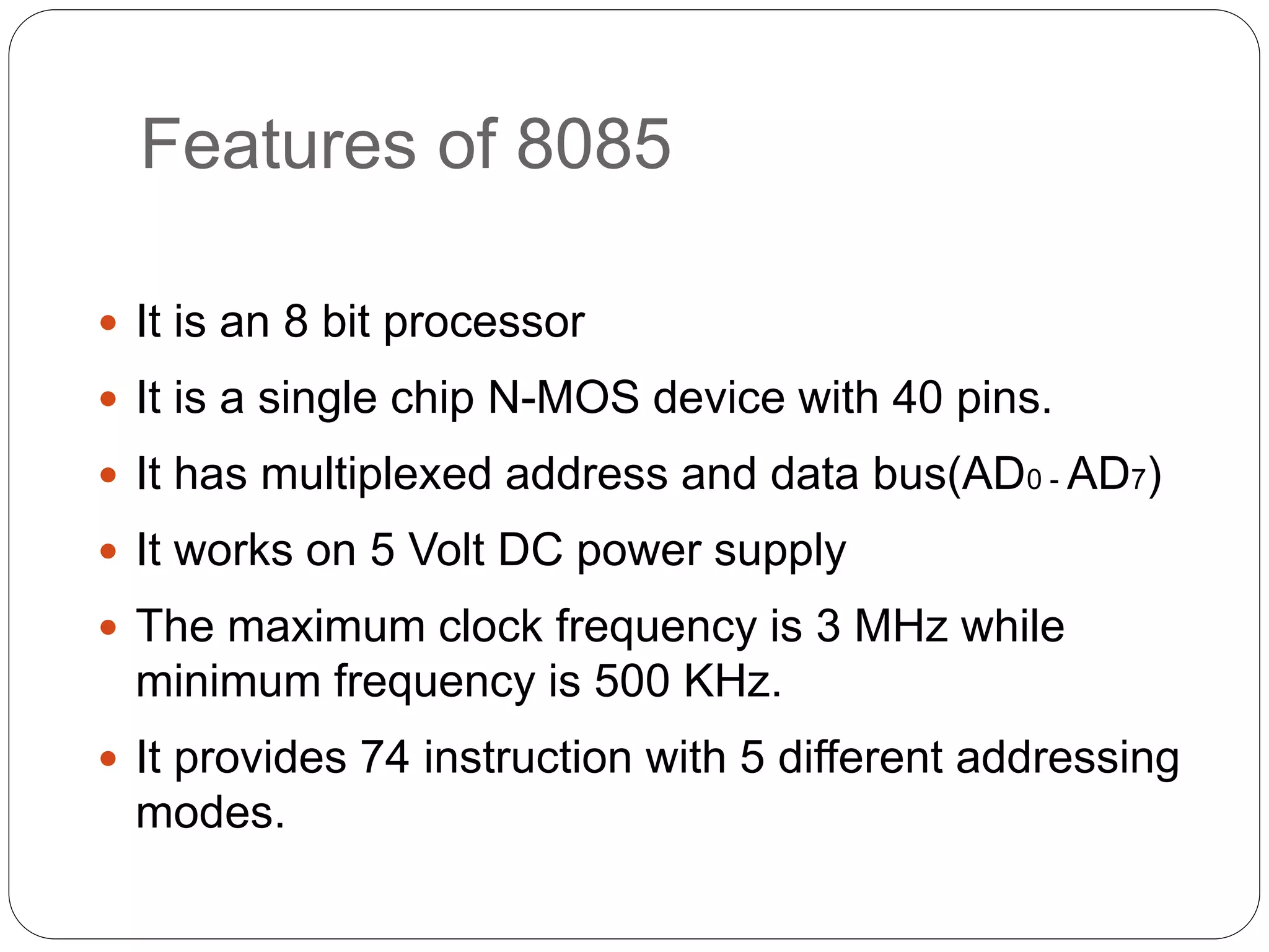 Pin diagram 8085 | PPTX