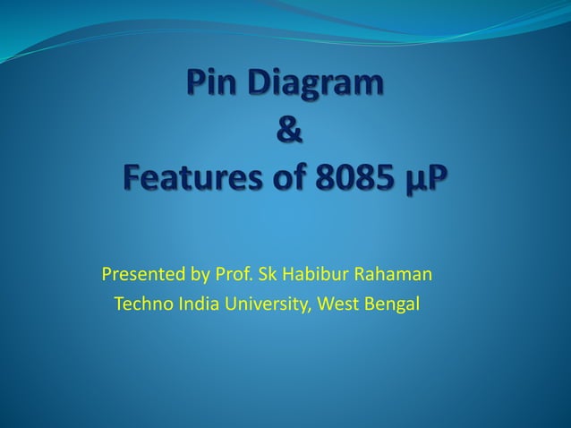 Pin diagram 8085 and explanation of 8085 microprocessor. | PPTX