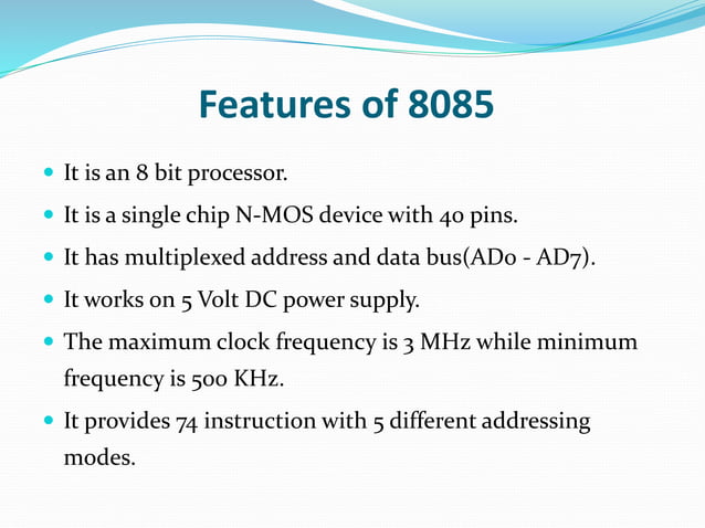 Pin diagram 8085 and explanation of 8085 microprocessor. | PPTX