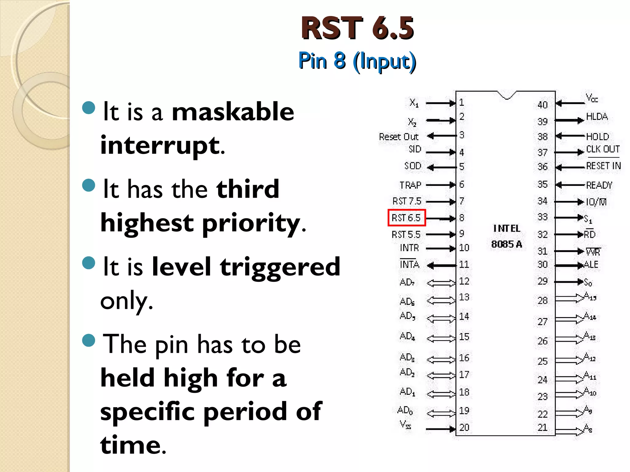 Pin diagram 8085 microprocessor(For College Seminars) | PPT | Operating ...