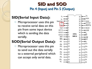 Pin diagram 8085 microprocessor(For College Seminars) | PPT