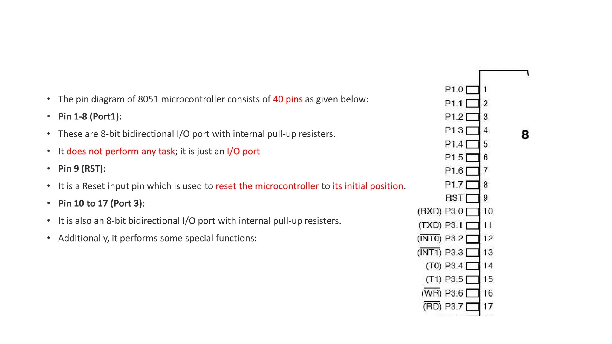 Pin configuration of 8051 Microcontroller.pdf
