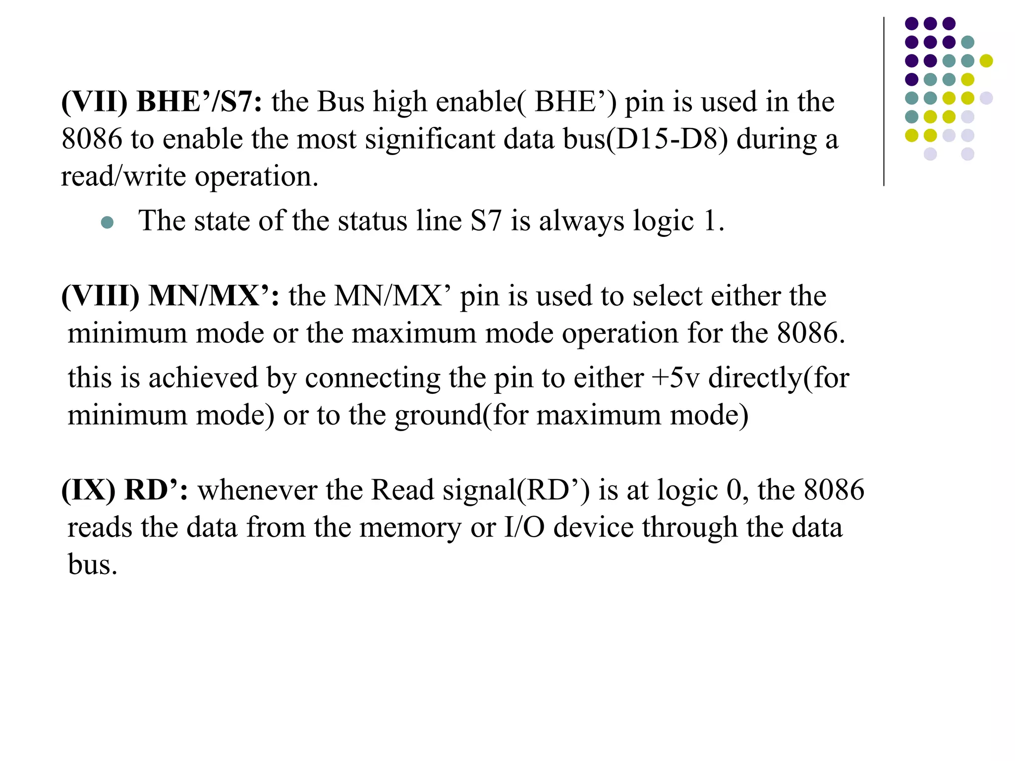 Pin digram of 8086 | PPTX