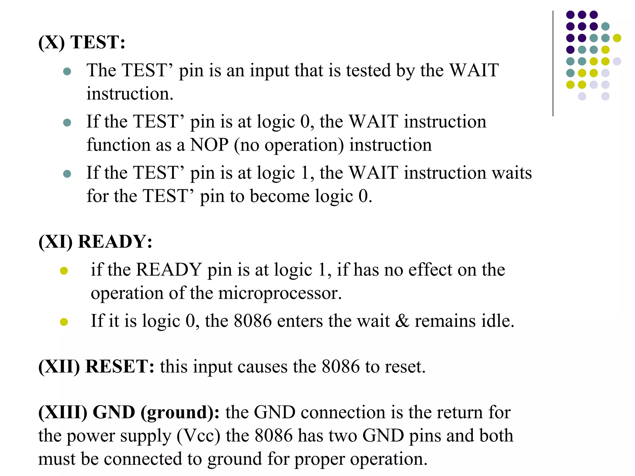 Pin digram of 8086 | PPTX