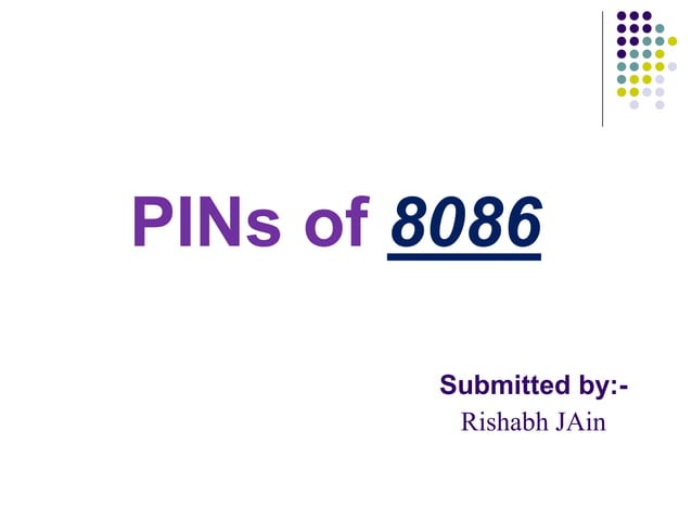 Pin digram of 8086 | PPTX