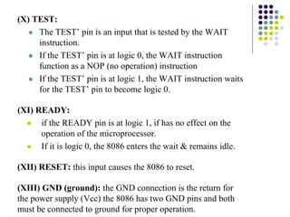 Pin digram of 8086 | PPTX