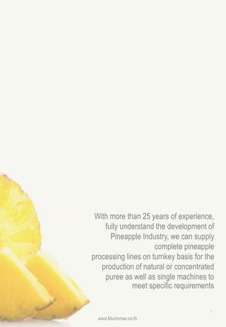 Pineapple processing line - Equipment for Pineapple Plant | PDF