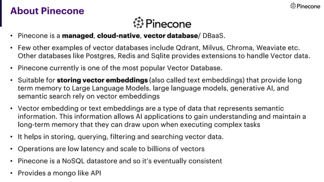 Pinecone Vector Database.pdf | Databases | Computer Software and Applications