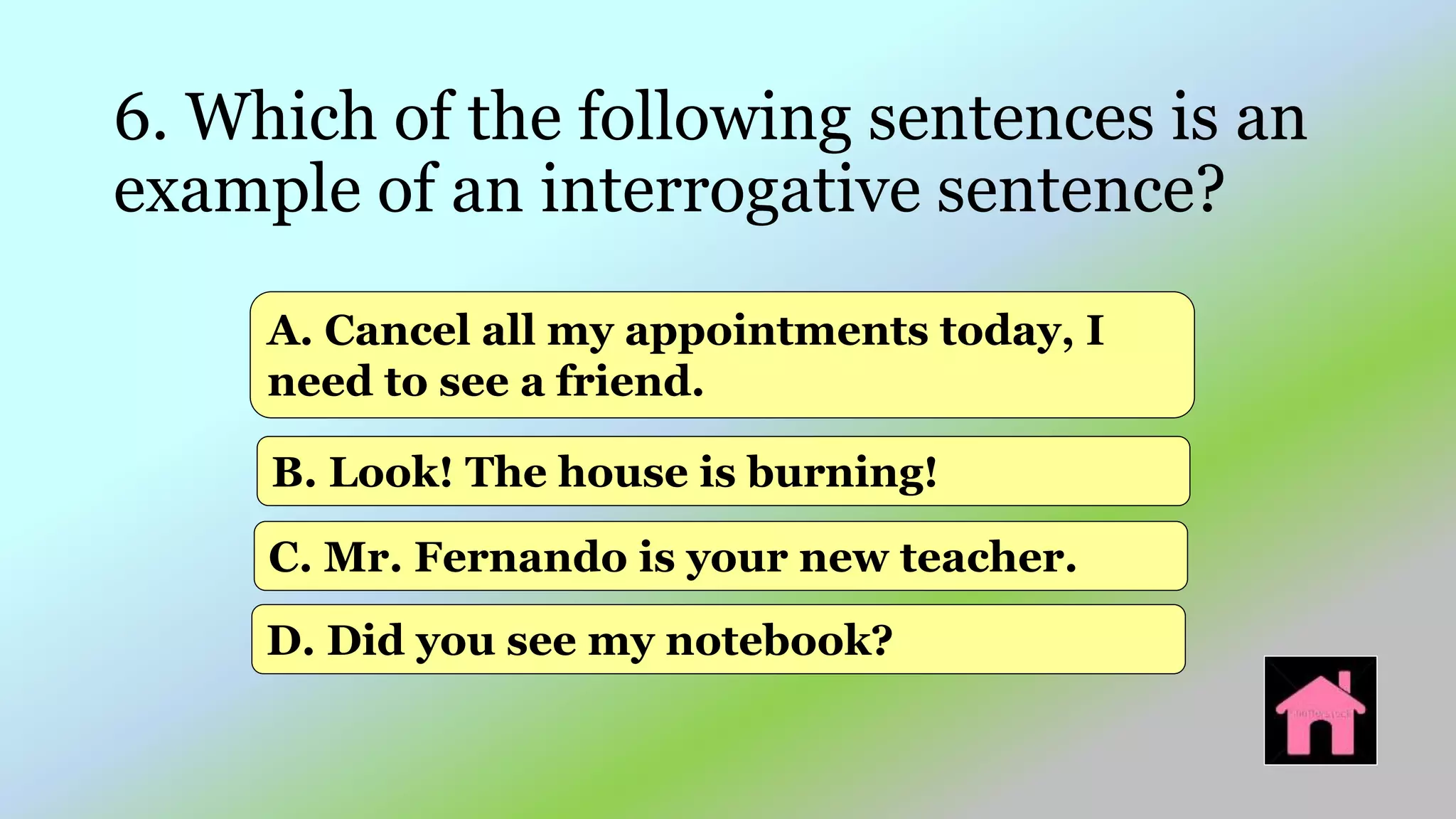 TYOES OF SENTENCES ACCORDING TO FUNCTIONS | PPT