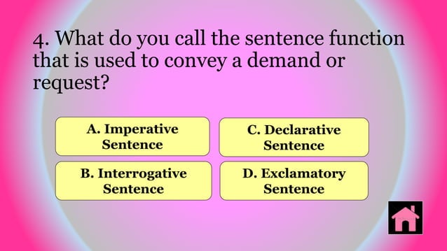 TYOES OF SENTENCES ACCORDING TO FUNCTIONS | PPT