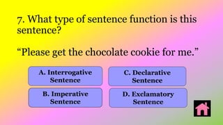 TYOES OF SENTENCES ACCORDING TO FUNCTIONS | PPT