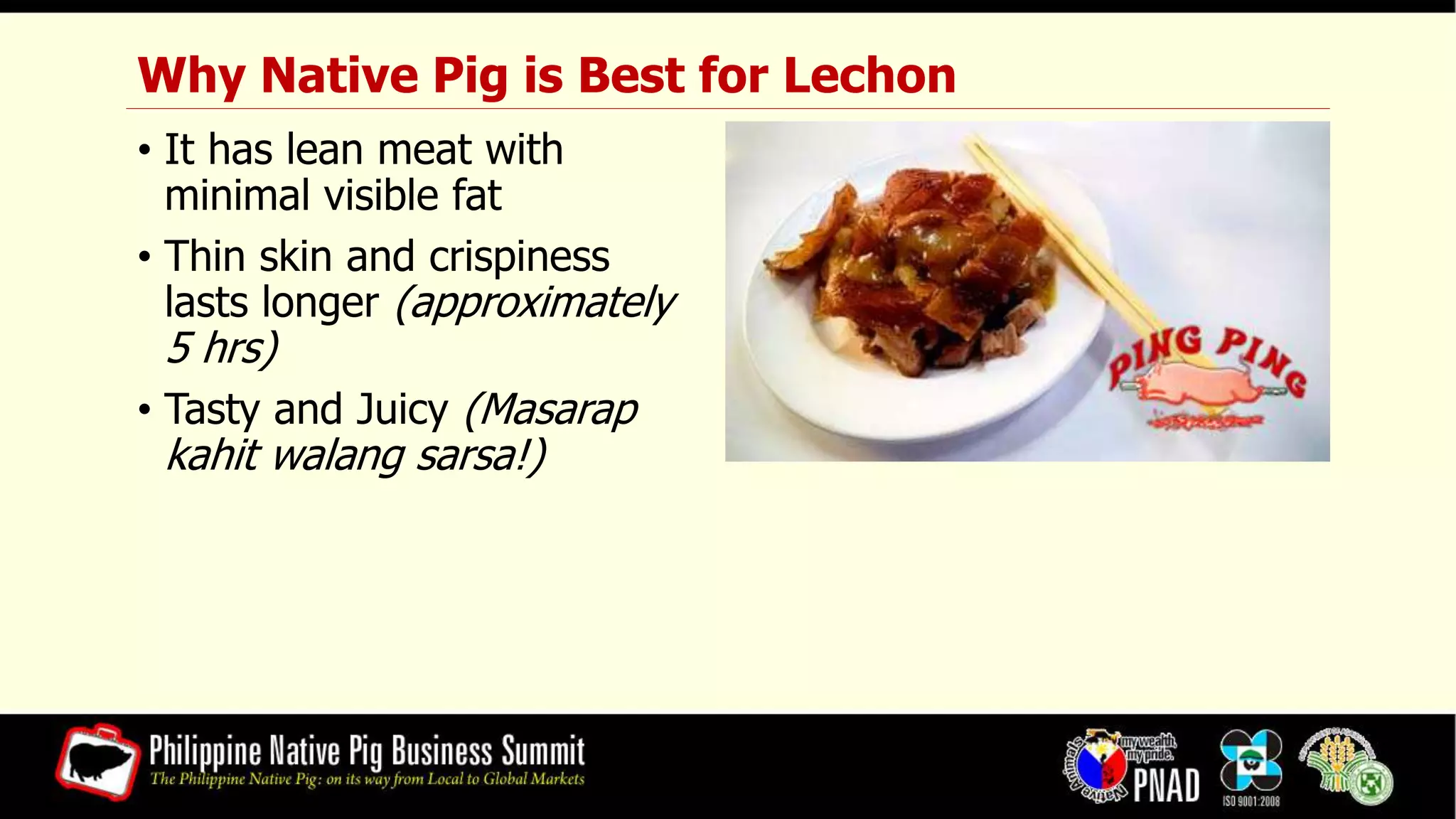 Benefits and Market Potential of Native Pig Lechon Processing and ...