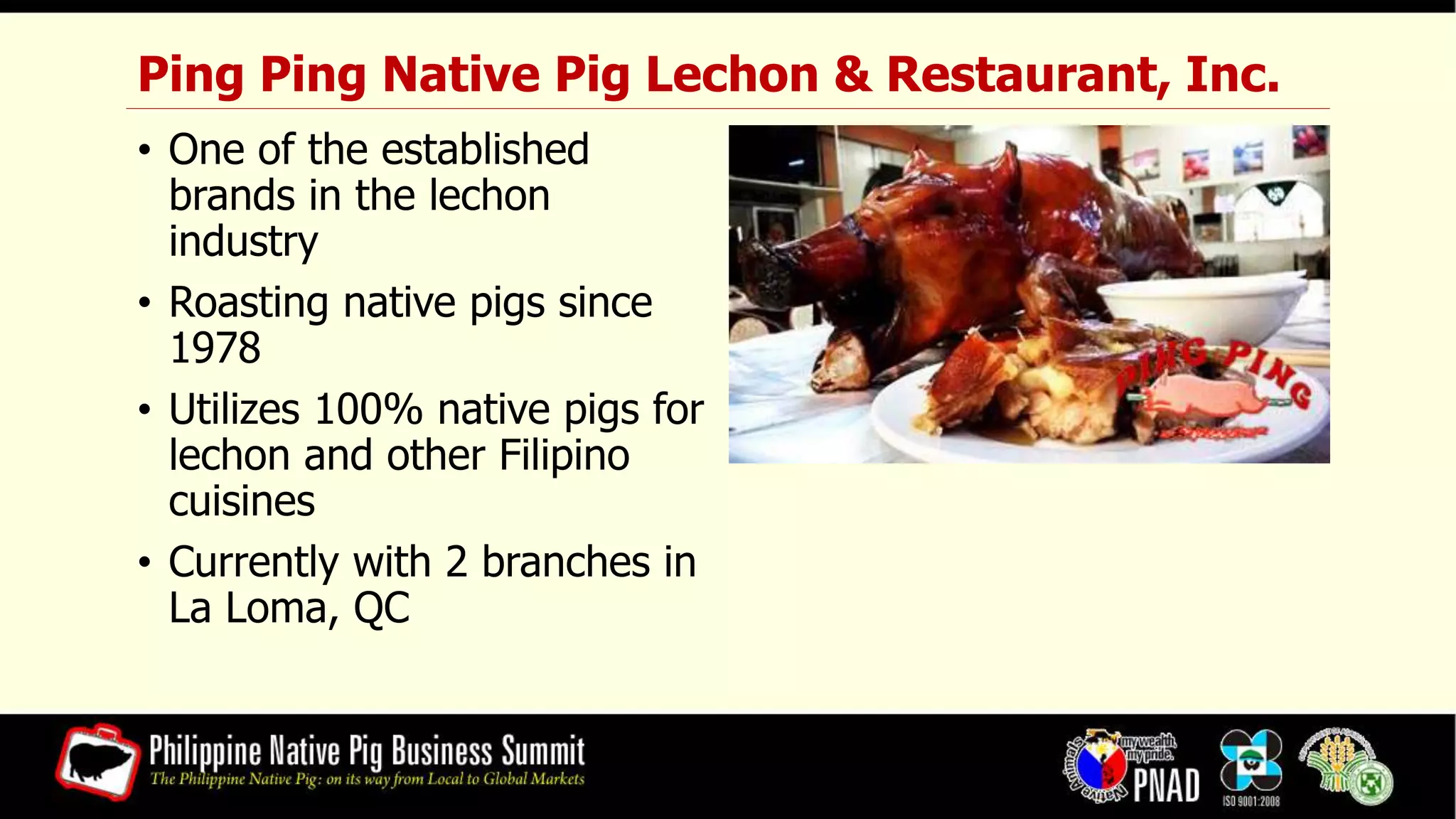 Benefits and Market Potential of Native Pig Lechon Processing and ...