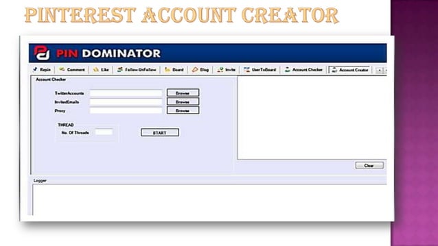 Pininterest account creator | PPTX