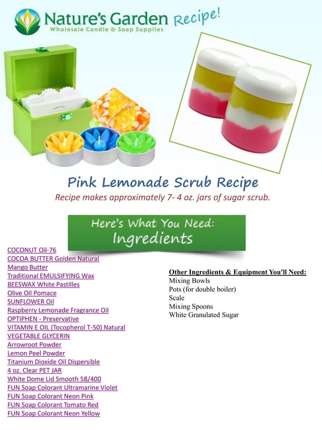 Pink lemonade scrub recipe | PDF