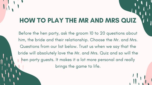 Mr and Mrs Questions | PDF | Wedding | Personal Celebrations & Life Events