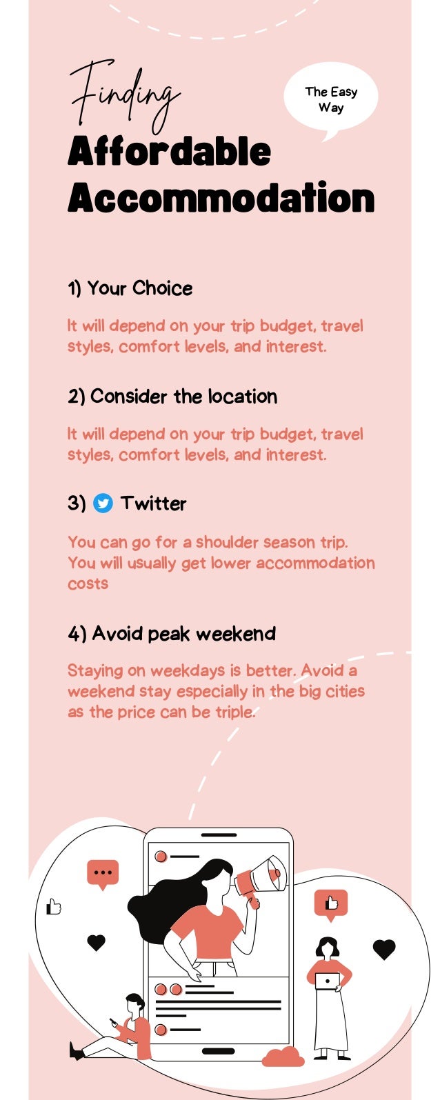 Pink and Orange Illustrated Finding Affordable Accommodation ...