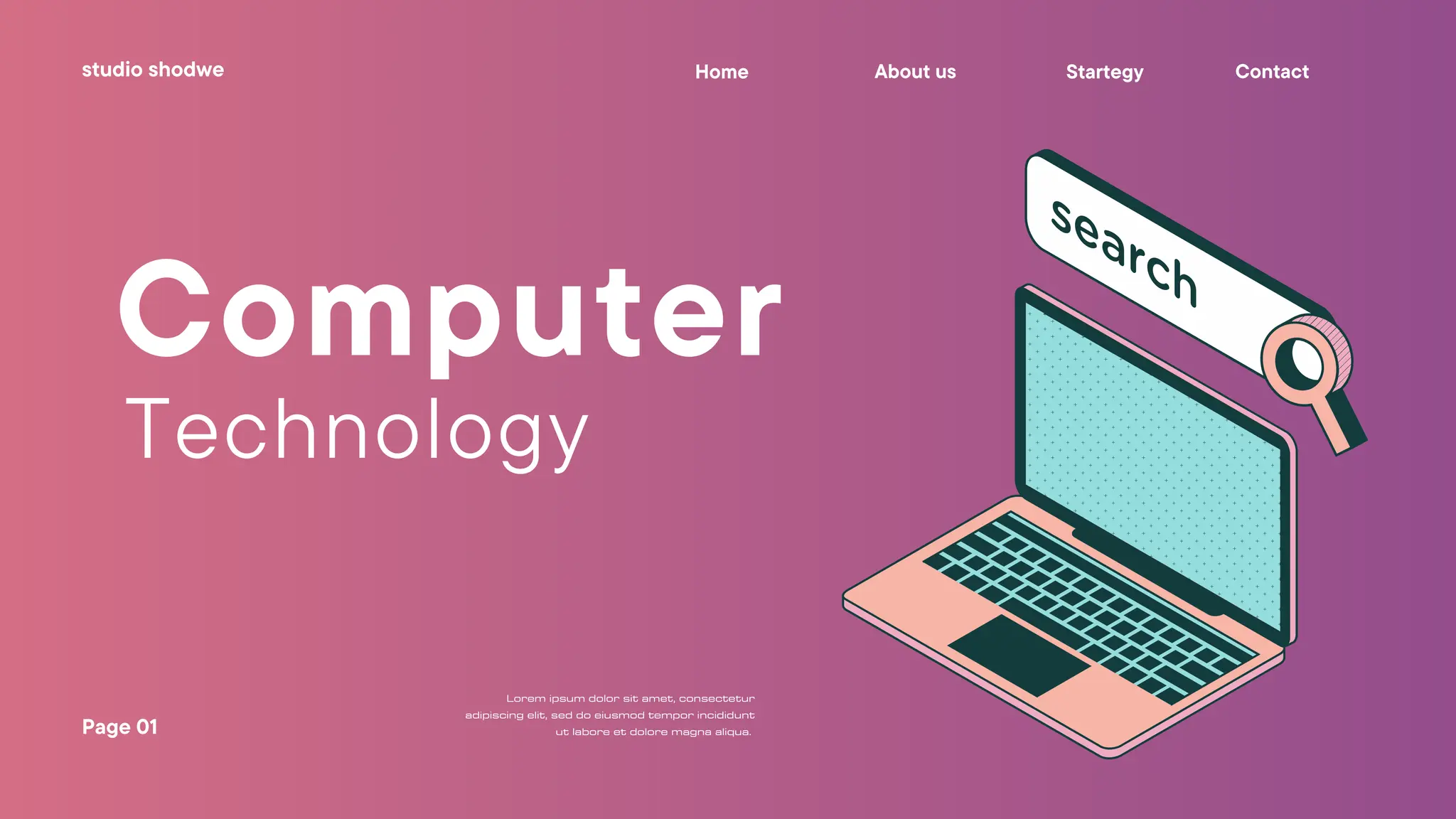 Pink and Purple Minimalist Gradient Computer Technology Presentation ...