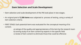 Personality Assessment Inventory PAI INVENTORY | PPTX