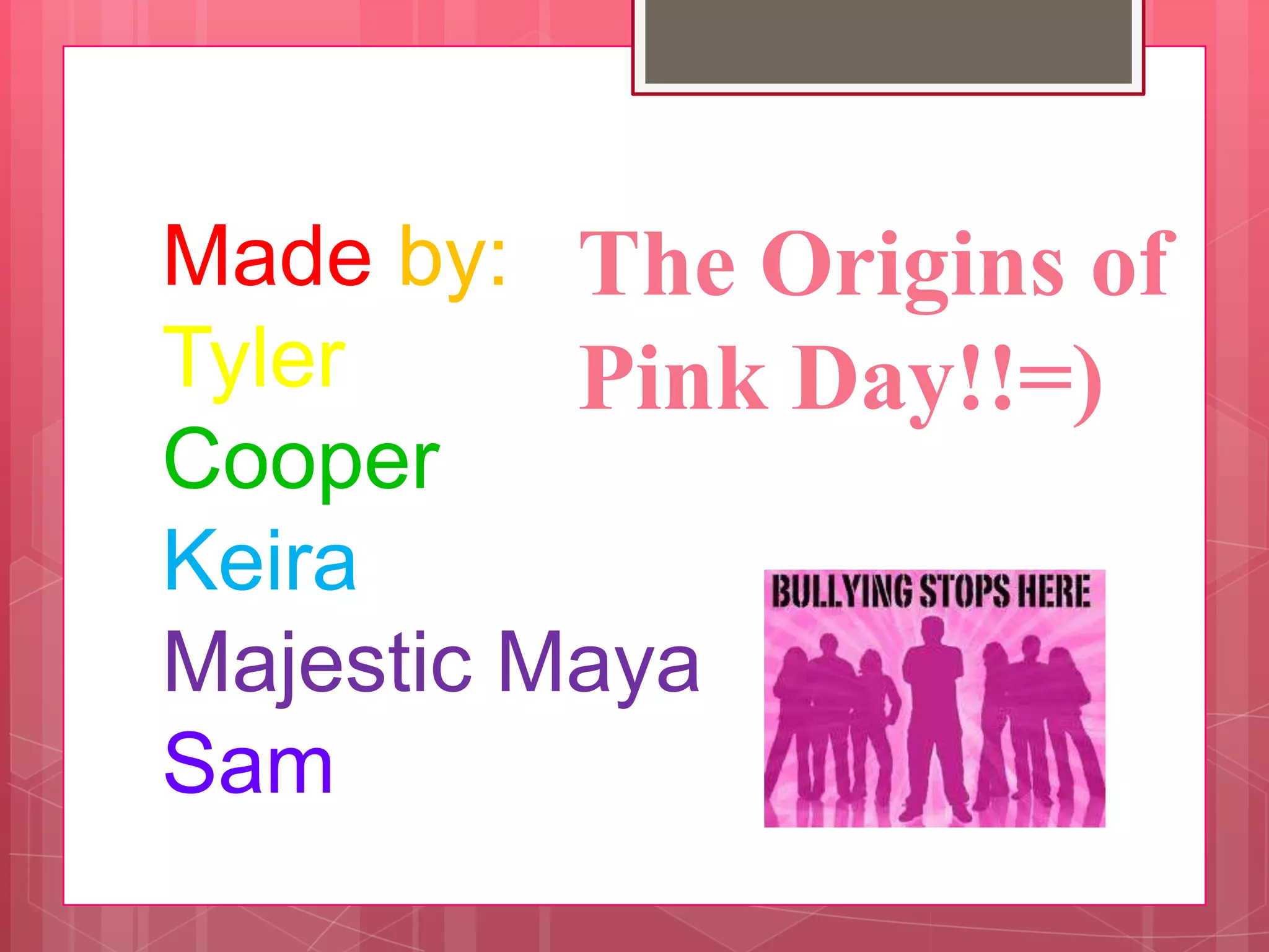 Pink bullying day power point | PPTX